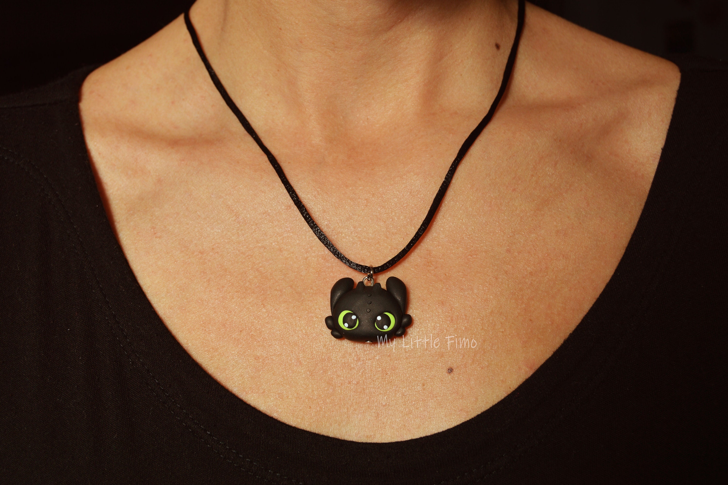 Night Dragon Keychain Light Dragon Necklace Black Dragon - Etsy Canada