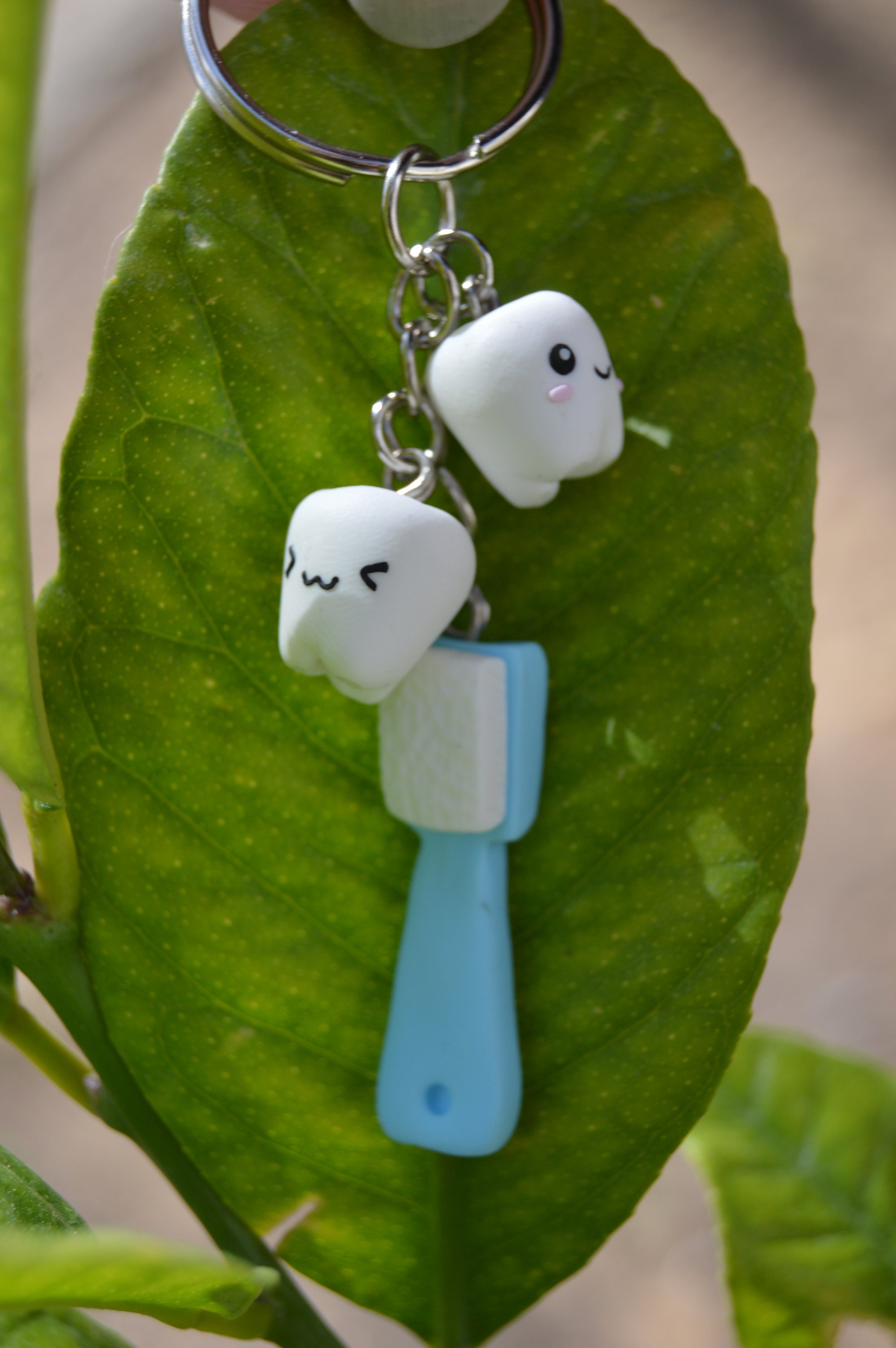 Keychain Toothbrush Teeth - Keychain Dentist - Dentist Gift - Polymer ...