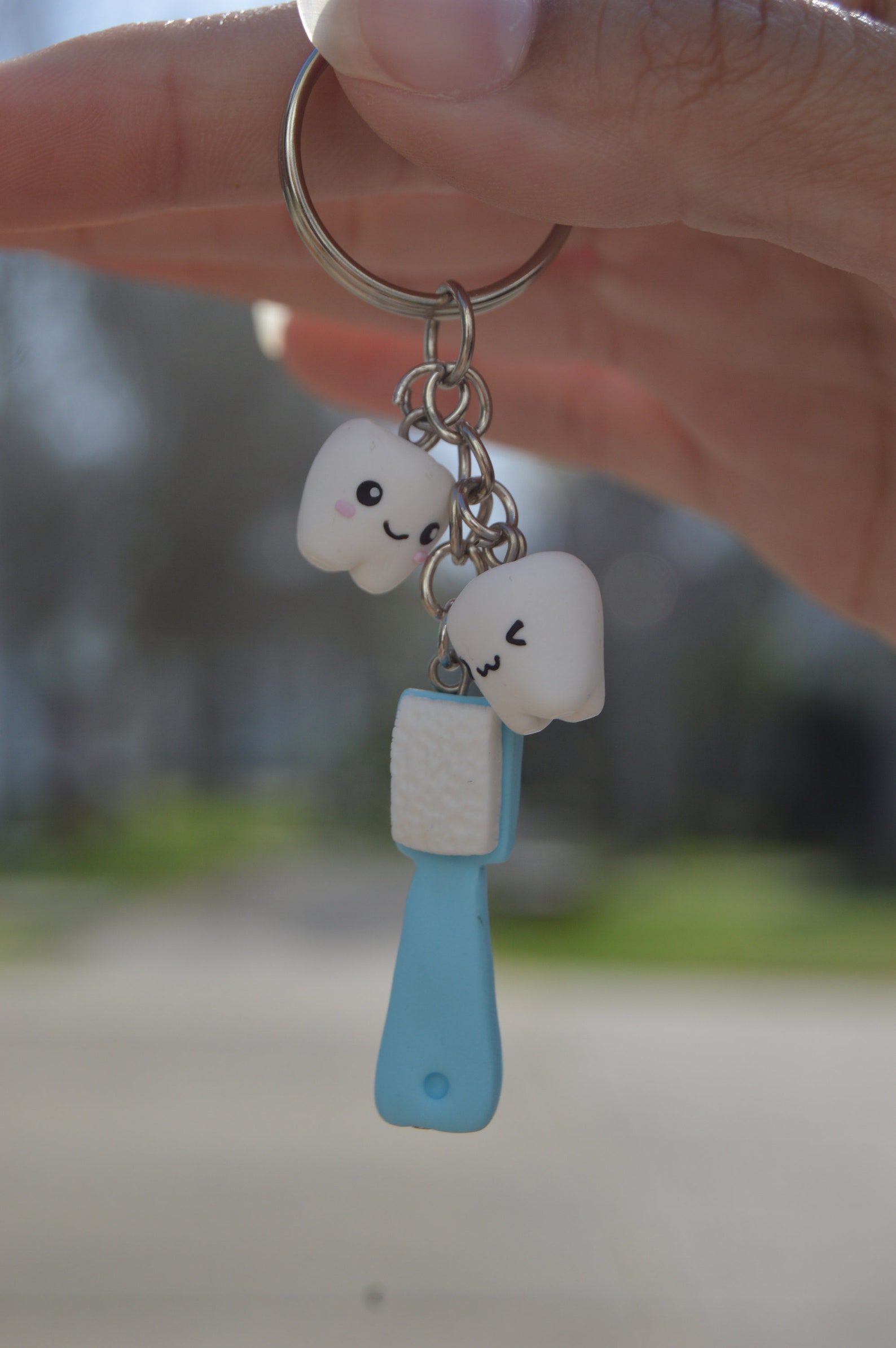 Keychain Toothbrush Teeth - Keychain Dentist - Dentist Gift - Polymer ...