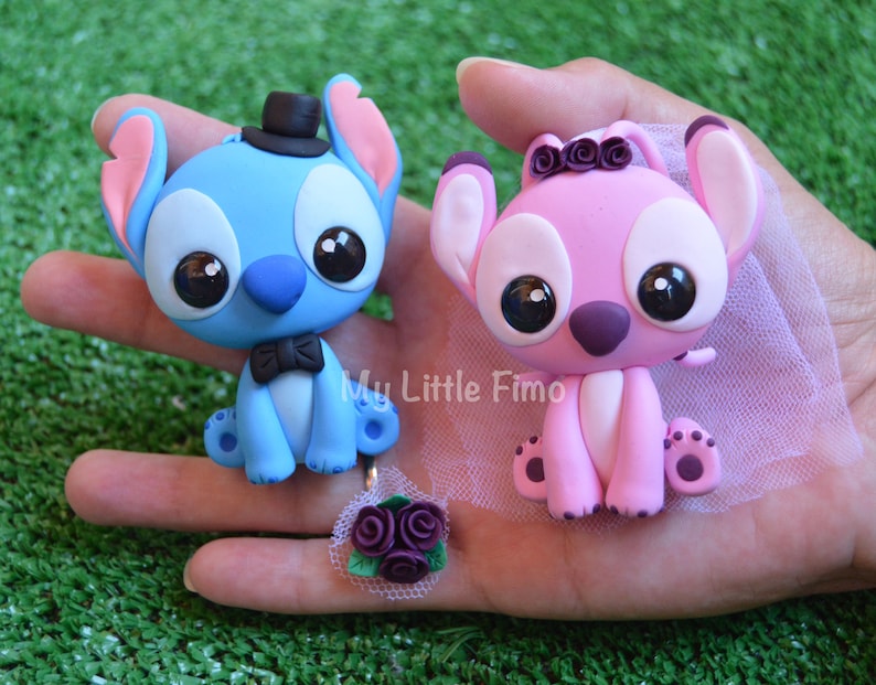 Cake Topper Stitch Angel Stitch Figure Wedding Cake - Etsy