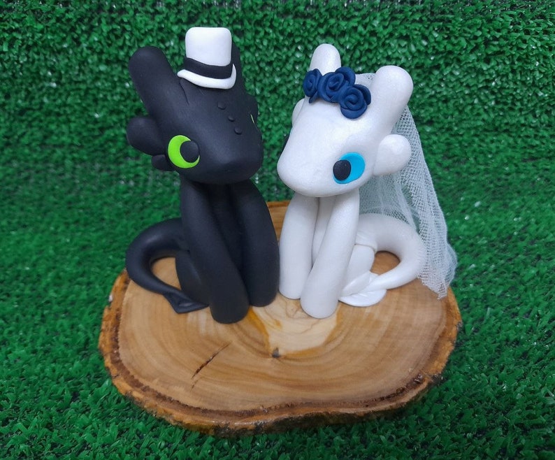 Big Cake Topper Dragon Couple Night Dragon Figure | Etsy