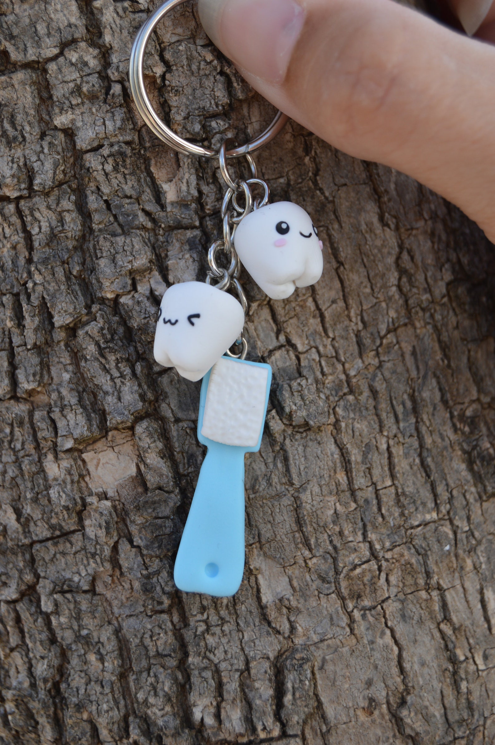 Keychain Toothbrush Teeth - Keychain Dentist - Dentist Gift - Polymer ...