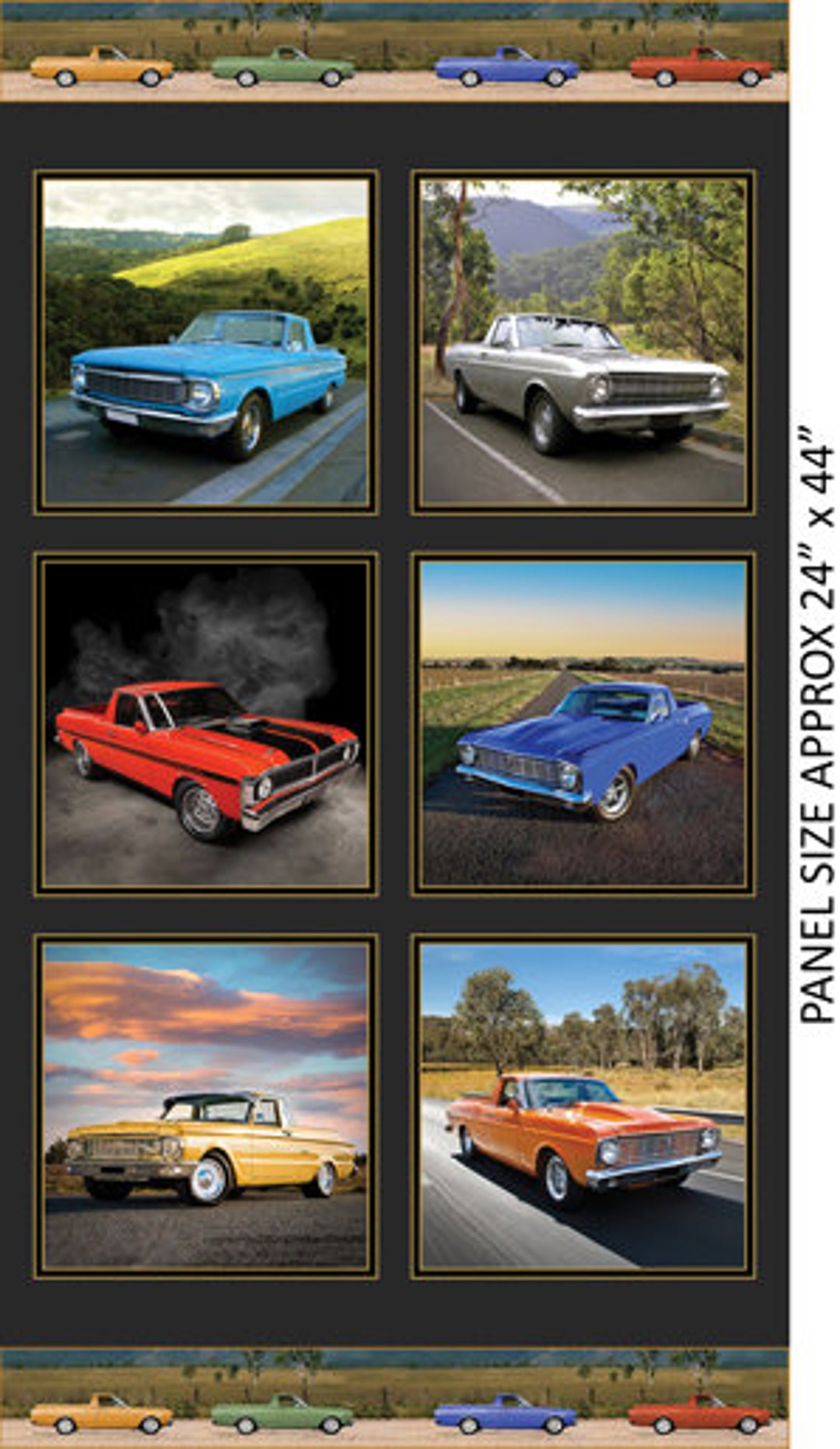 Vintage Vehicles Ute Icons 6 Block Cotton Panel - Etsy