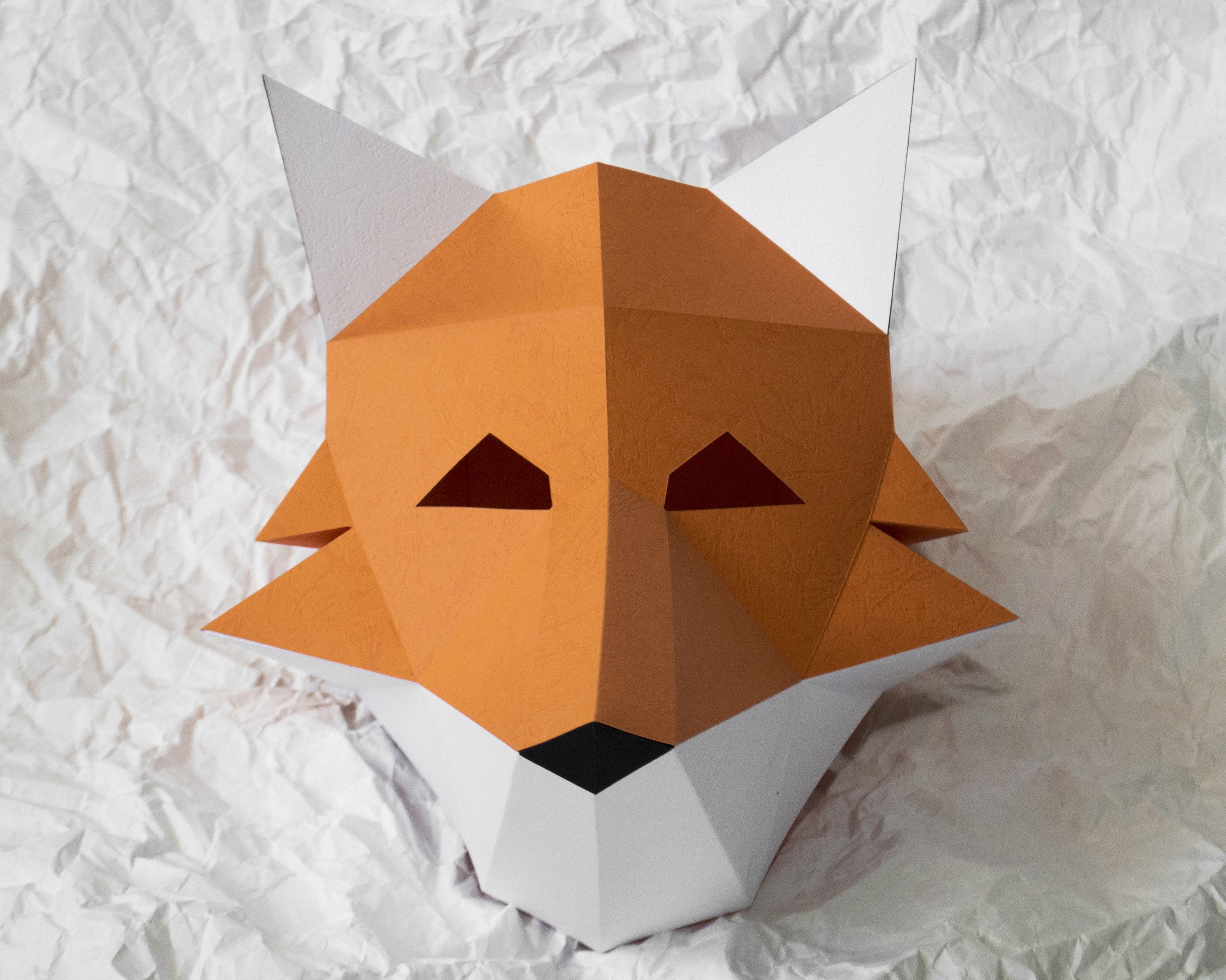 DIY Paper Fox Mask Make your own animal mask low poly | Etsy