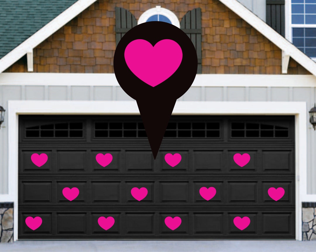 Heart Shape Garage Door Magnets, Magnetic Heart Decal, Anniversary ...