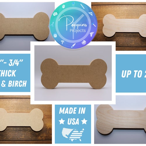 Dog Bone Shape Laser Cut Unfinished Wood Cutout Shapes - Etsy