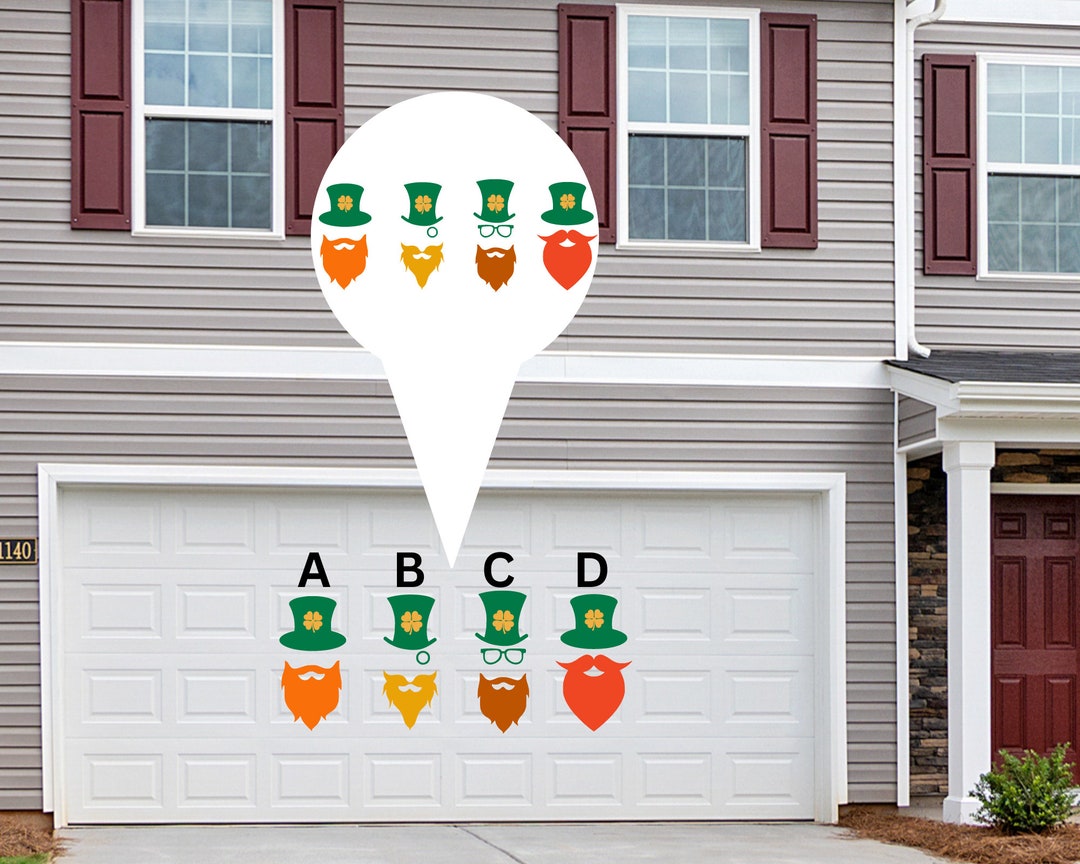 Leprechaun Face Magnet Set for Garage Door, Magnetic Decal, St. Patty's ...