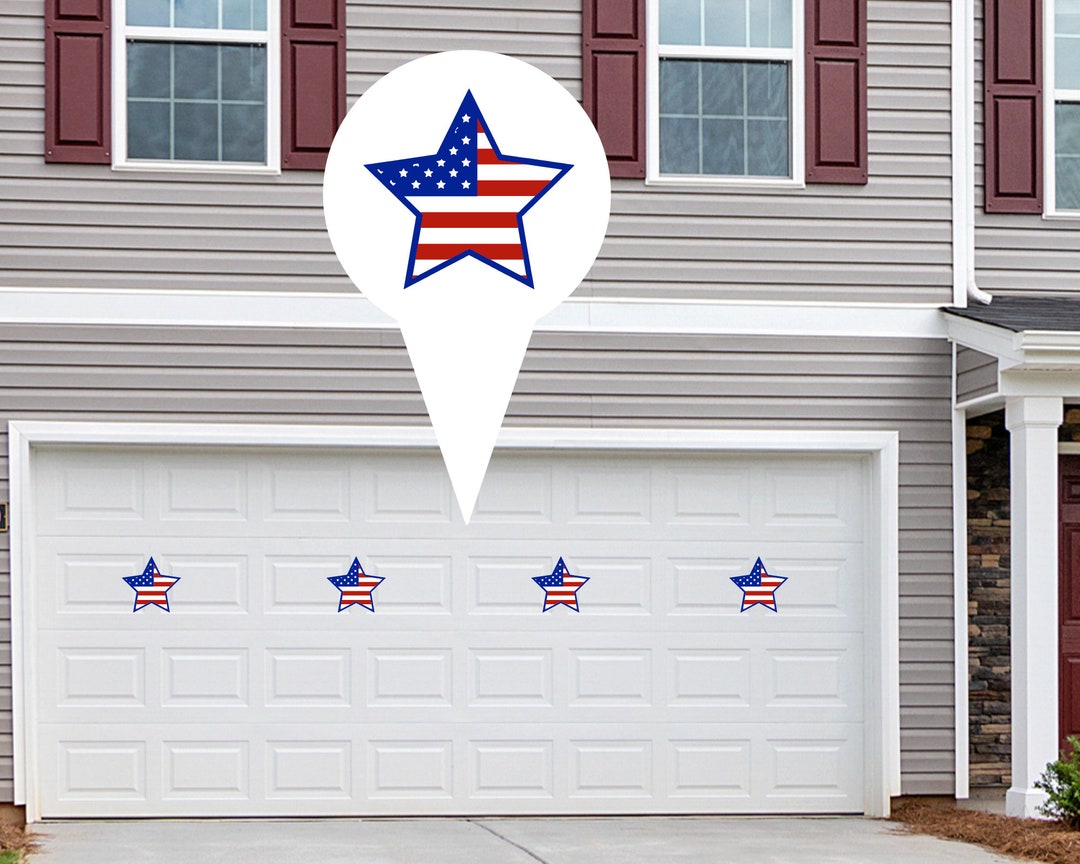 American Flag Star Garage Door Flexible Magnet, Magnetic USA Flag Star ...