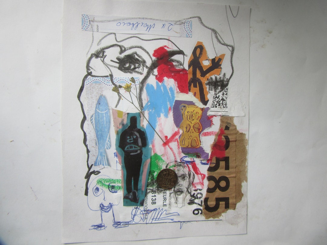 Multi Media Collage Abstract Painting Finds Mixed Media Wall Art - Etsy