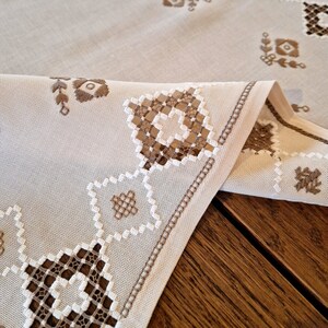 Vintage Hardanger Embroidered Tablecloth Norwegian Embroidery Vintage ...