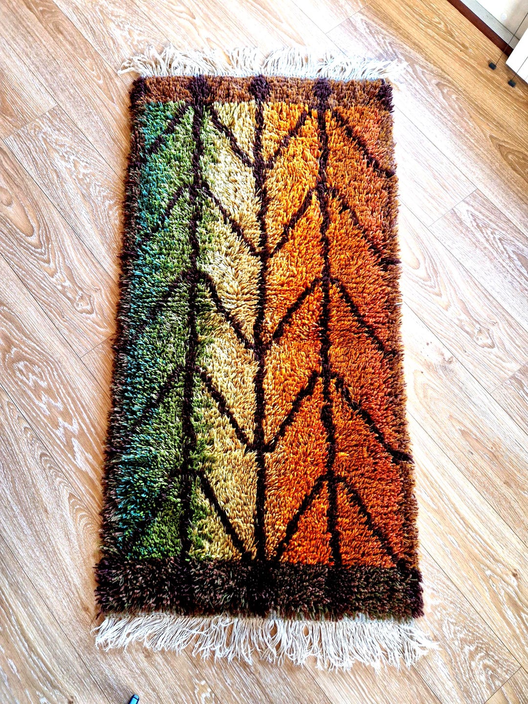 Vintage Norwegian Rya Rug “gry” | Åsegerd Lie for Rauma | Mid Century ...