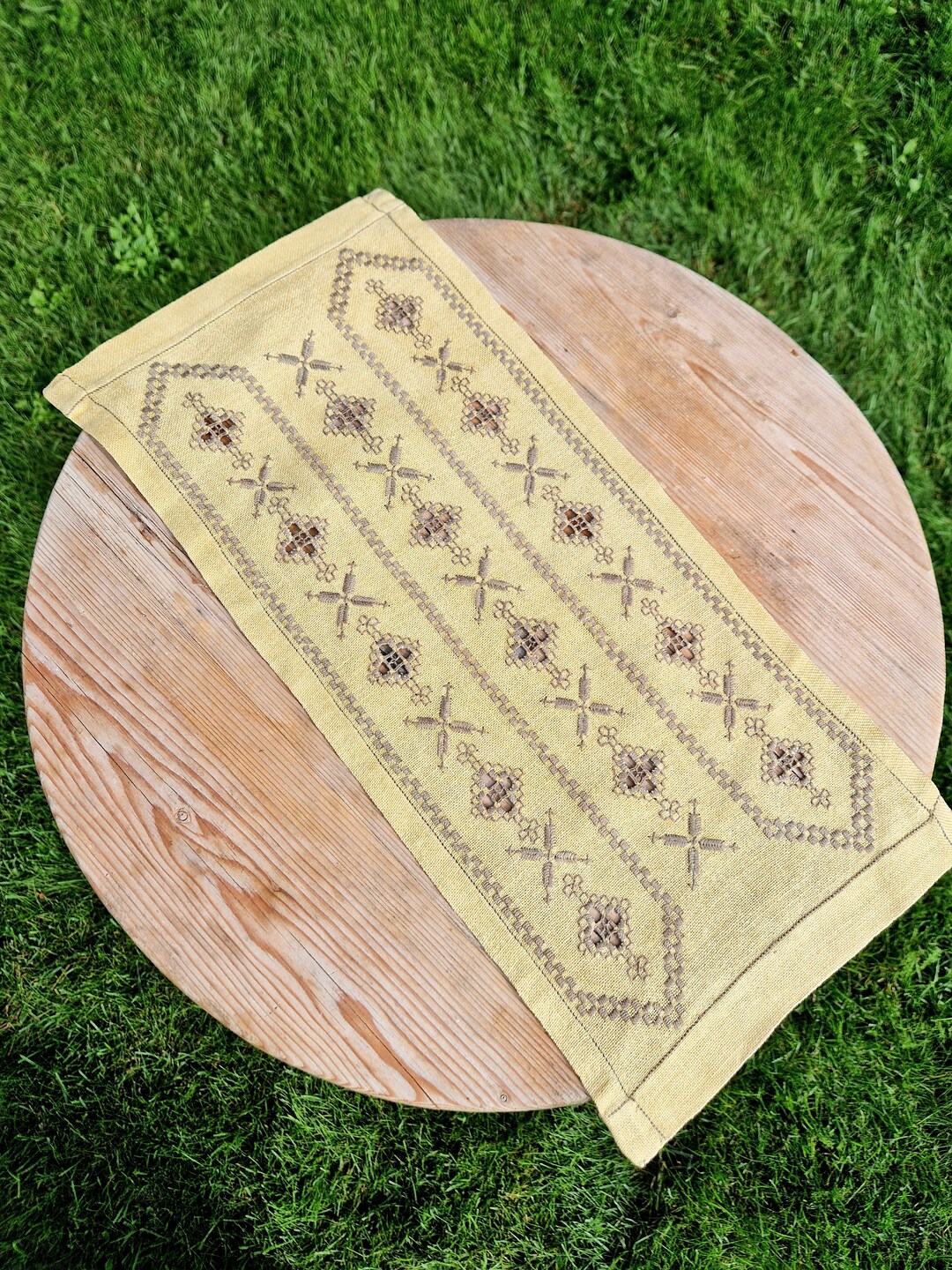 Vintage Norwegian Table Runner Hardanger Embroidered Norwegian Lace ...