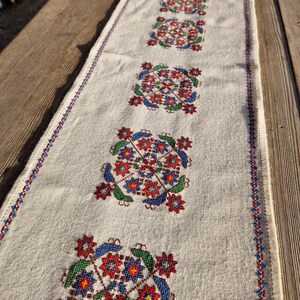 Vintage Embroidered Table Runner Nordic Table Runner Floral Table ...