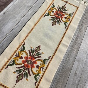 Vintage Norwegian Table Runner | Embroidered Rosemaling Design ...