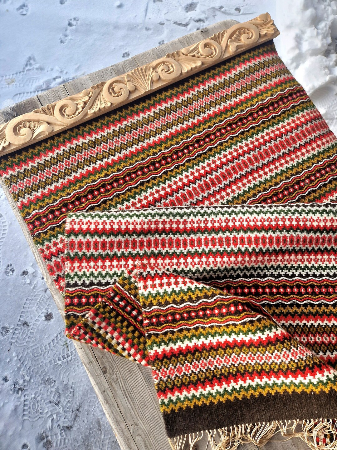 Vintage Norwegian Tapestry Traditional Norwegian Rug Woven Wool Wall ...