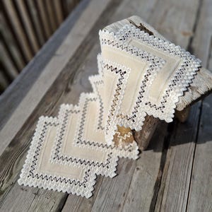 Vintage Norwegian Table Runner Hardanger Embroidered Norwegian Lace ...