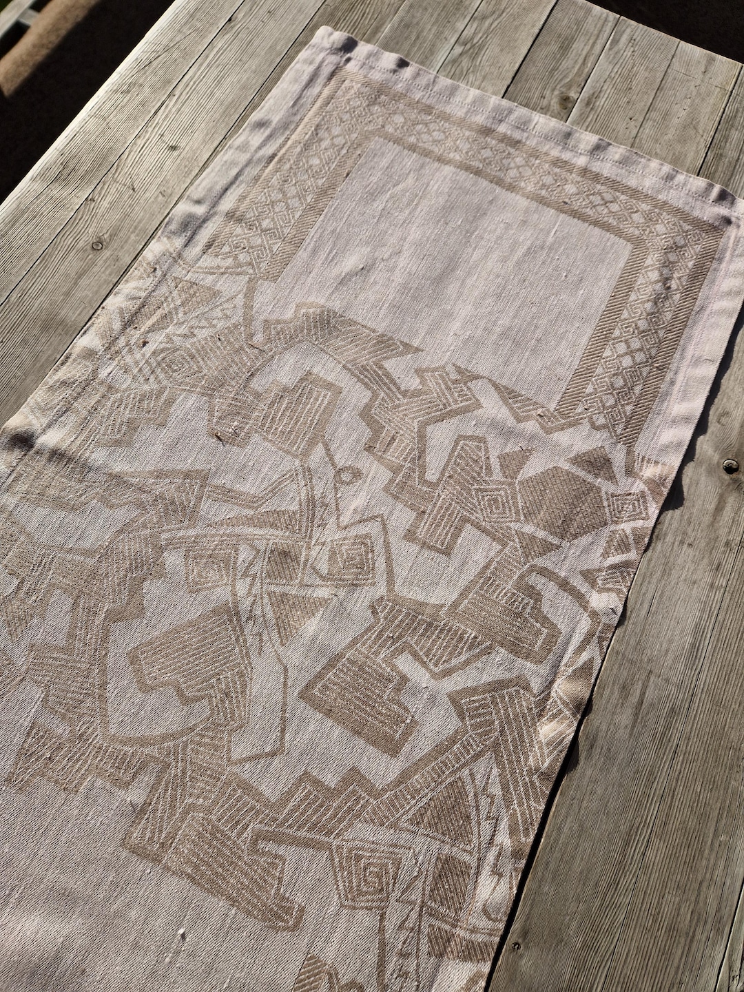 Vintage Norwegian Linen Table Runner | Double-weave Textile | Viking ...