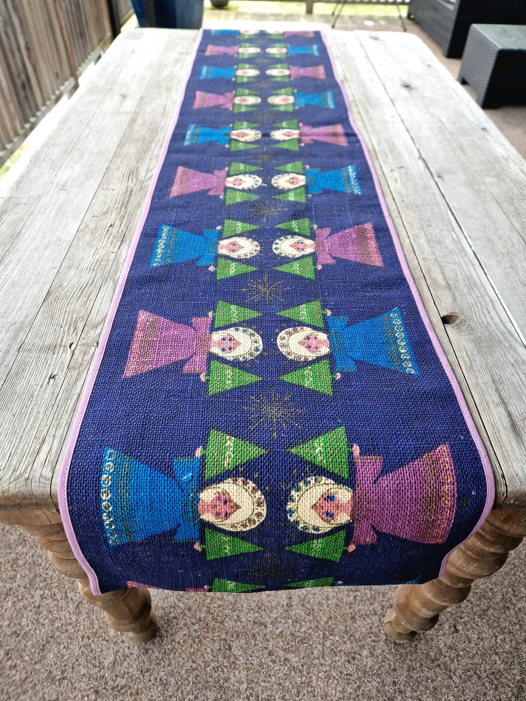 Retro Christmas Tablecloth Danish Christmas Table Runner Nordic ...