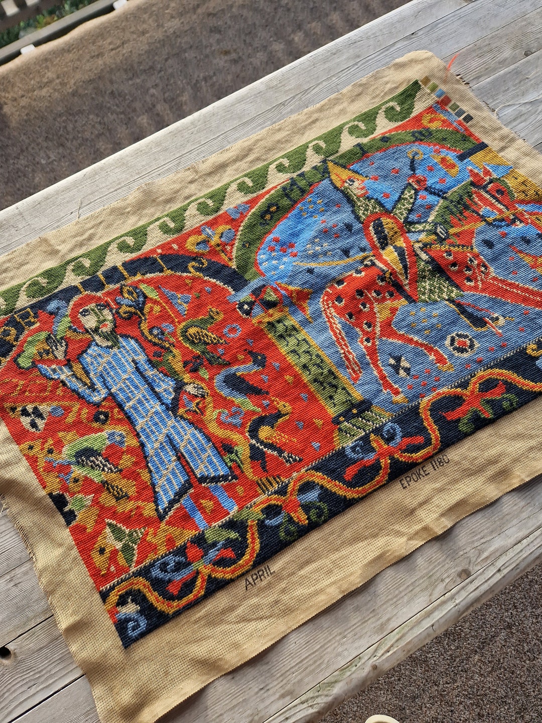 Vintage Norwegian Needlepoint | Medieval Tapestry | Norse Tapestry ...