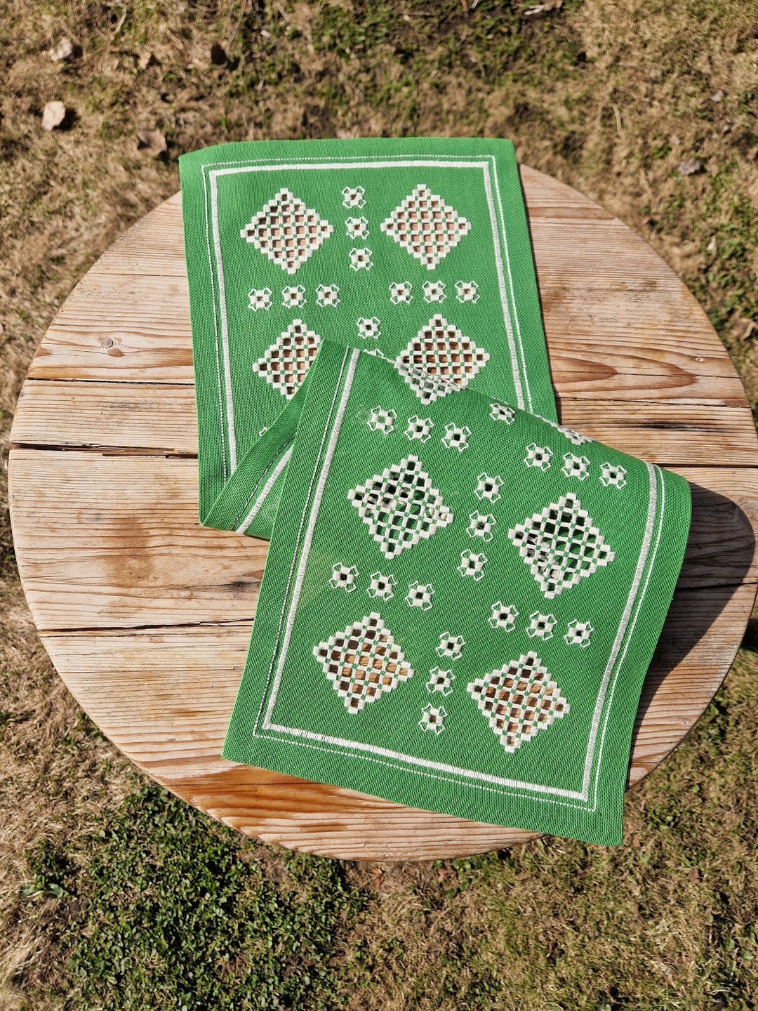 Vintage Embroidered Table Runner Norwegian Hardanger Traditional ...