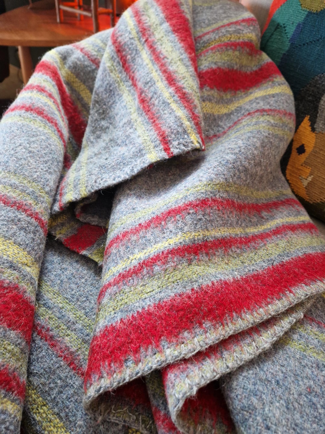 Vintage Swedish Wool Blanket: Rustic Striped Nordic Throw - Etsy