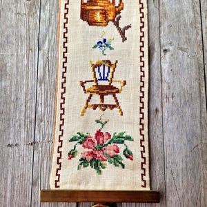 Vintage Embroidered Bell Pull Wool Tapestry Dutch Folk Art European ...