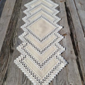 Vintage Norwegian Table Runner Hardanger Embroidered Norwegian Lace ...