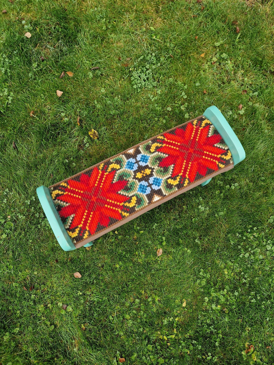 Retro Norwegian Bench | Handwoven Seat | Handmade Wood Bench | MCM ...