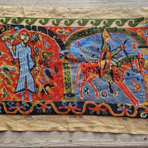 Vintage Norwegian Needlepoint | Medieval Tapestry | Norse Tapestry ...