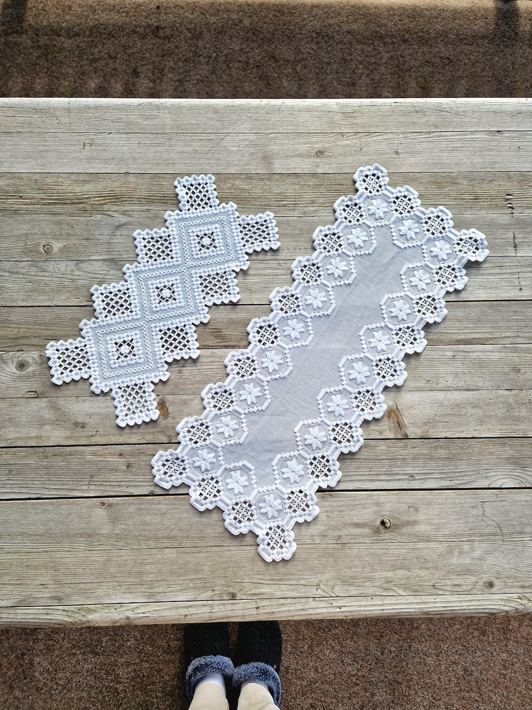 Vintage Embroidered Table Runner | Norwegian Hardanger | Traditional ...
