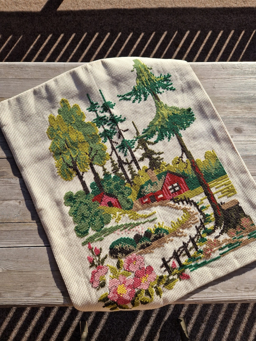 Norwegian Embroidered Tapestry Embroidered Wall Hanging Scandinavian ...