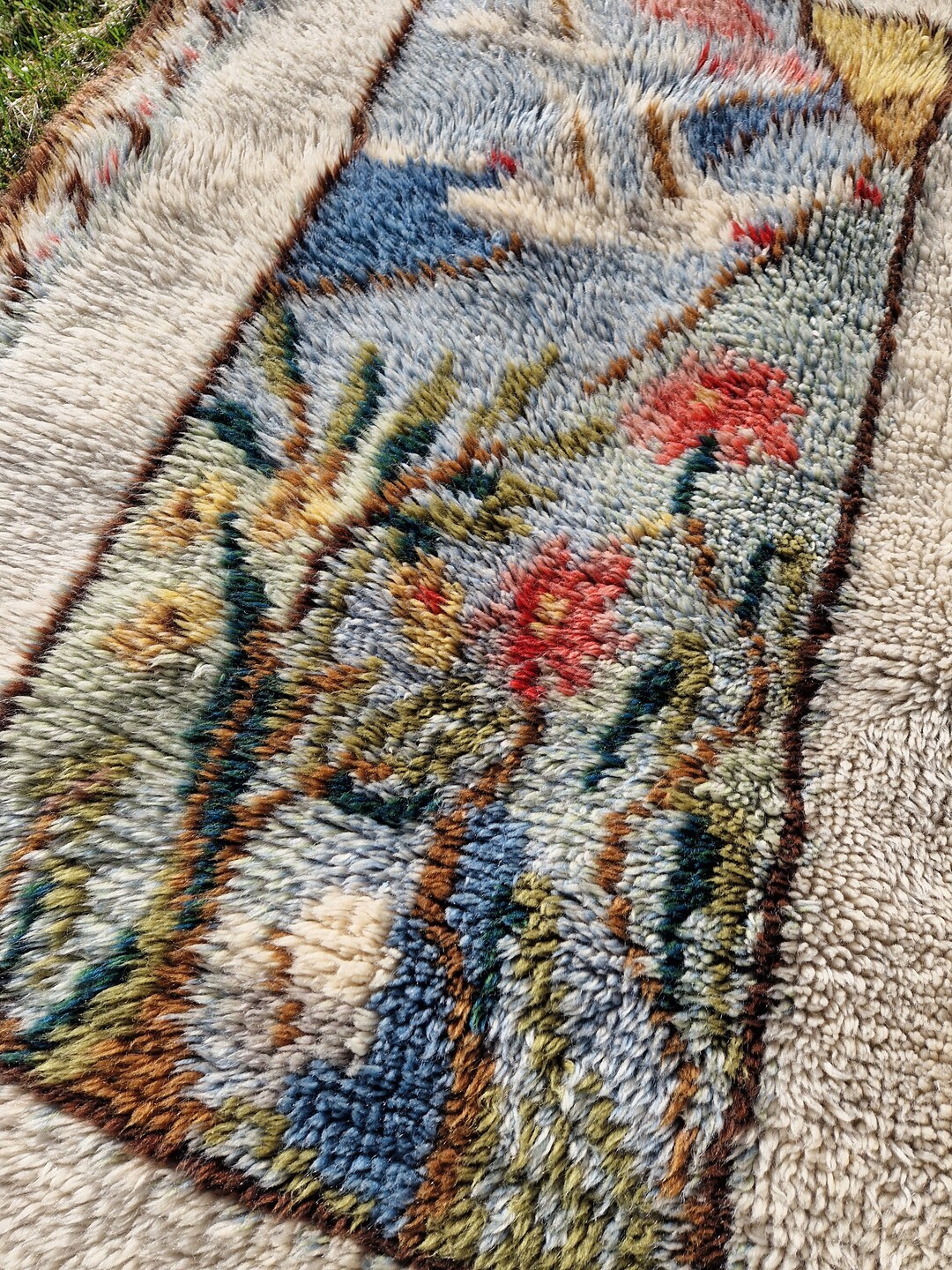 Vintage Scandinavian Rya Rug | 1960s Wool Wall Hanging | Midcentury ...