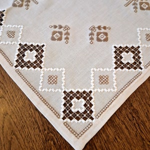 Vintage Hardanger Embroidered Tablecloth Norwegian Embroidery Vintage ...