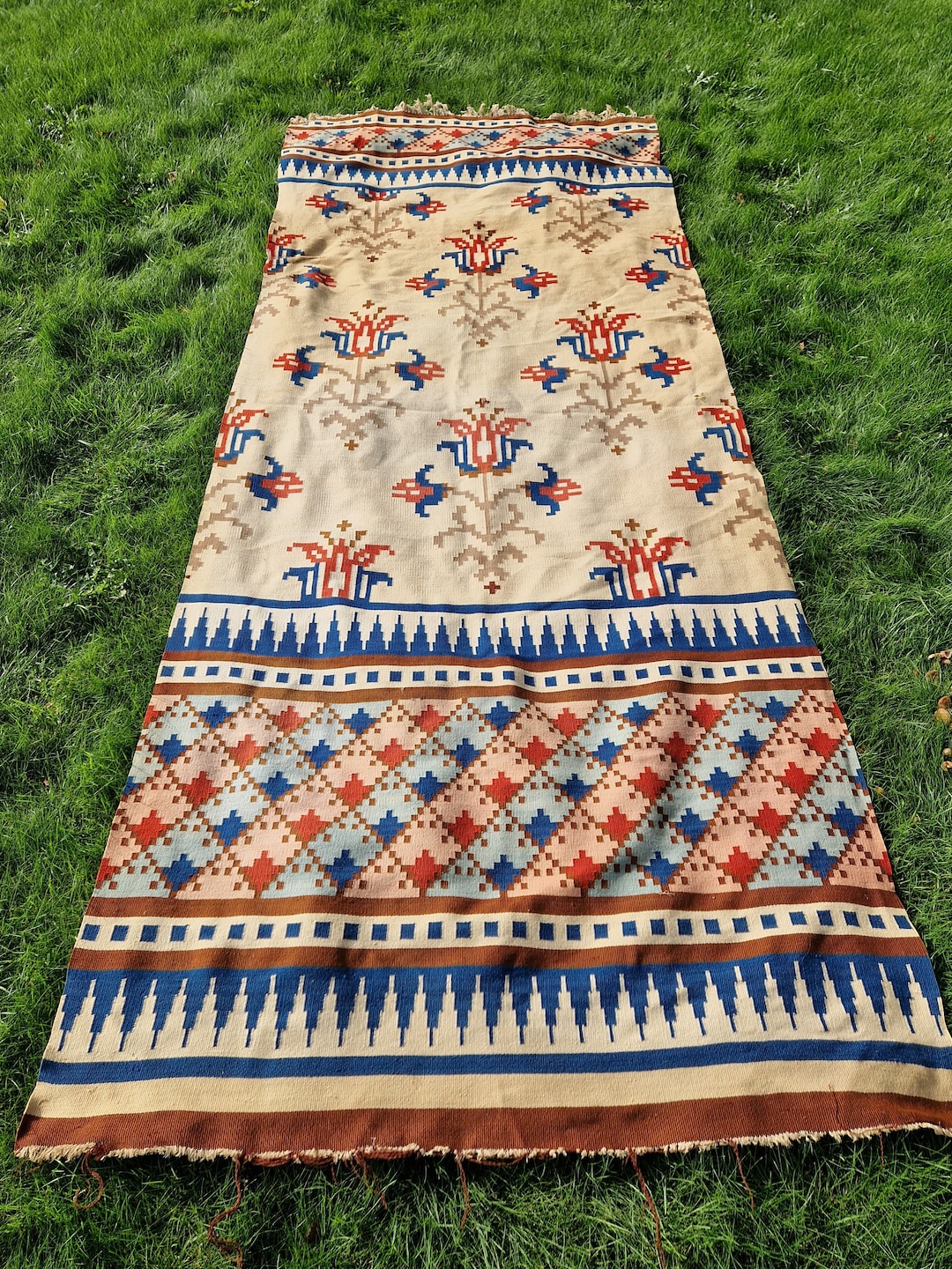 Antique Norwegian Runner Rug Traditional Norwegian Rug Long Runner Rug ...
