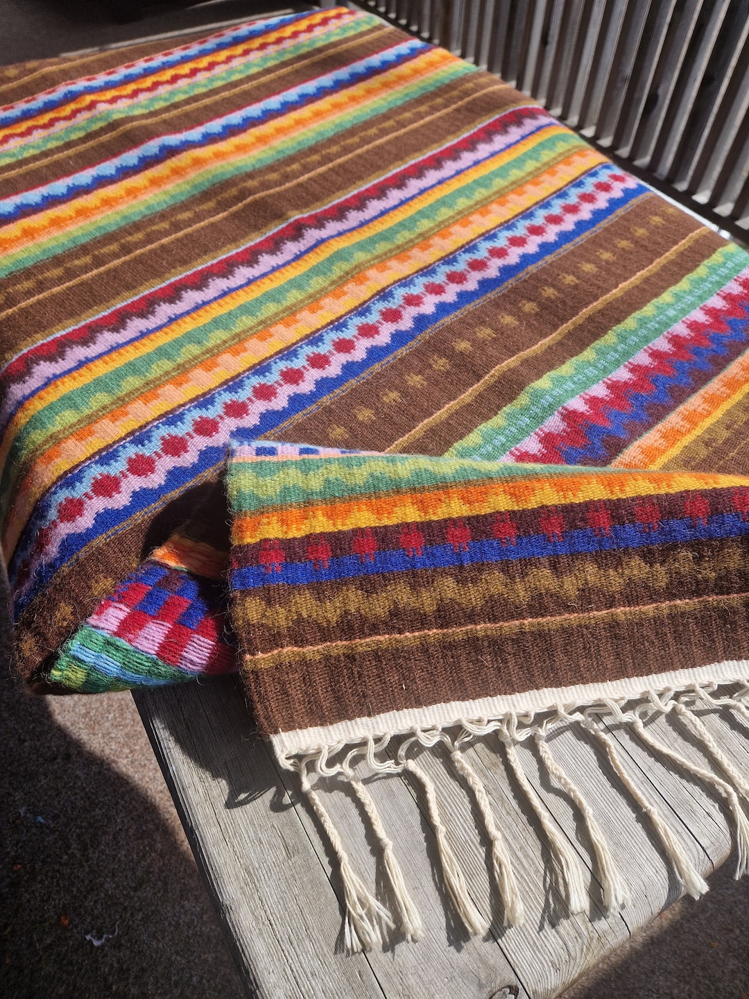 Large Vintage Tapestry Traditional Norwegian Rug Colorful Tapestry ...