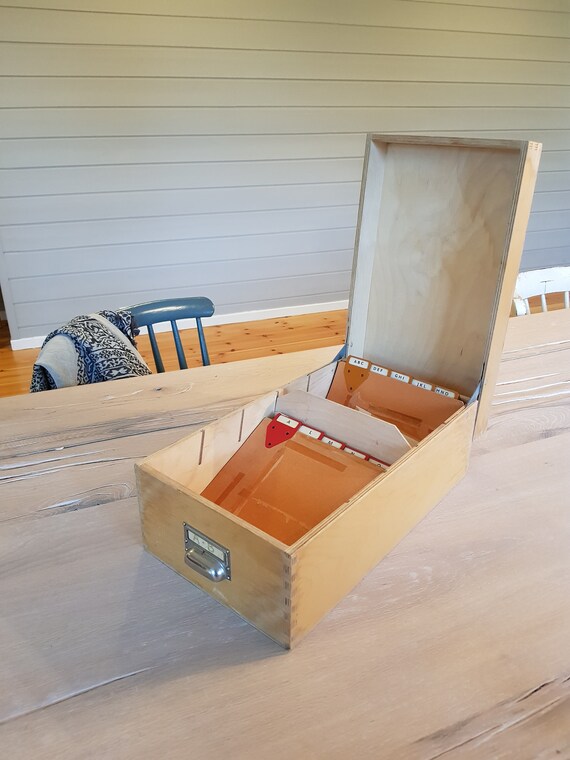 Vintage Norwegian Wooden File Box Recipe Box Office Storage | Etsy