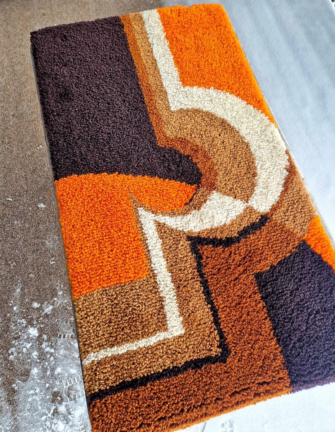 Vintage Danish Rya Rug Handwoven Shag Rug Hand Knotted Rya Rug Retro ...