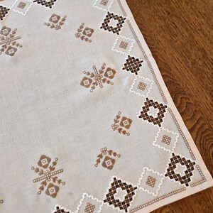 Vintage Hardanger Embroidered Tablecloth Norwegian Embroidery Vintage ...