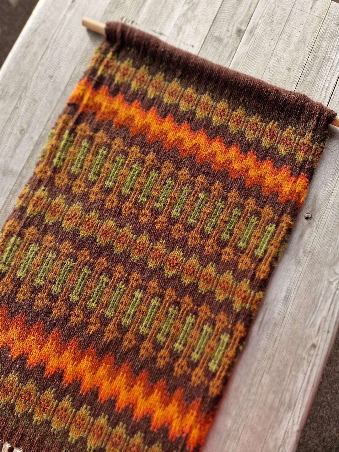 Large Vintage Tapestry | Traditional Norwegian Rug | Colorful Tapestry ...