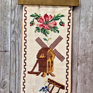 Vintage Embroidered Bell Pull Wool Tapestry Dutch Folk Art European ...