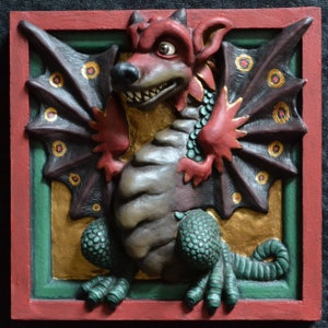 Omega - Low-relief Dragon Wall Decoration 15 Cm (5,9 Inch) - Etsy