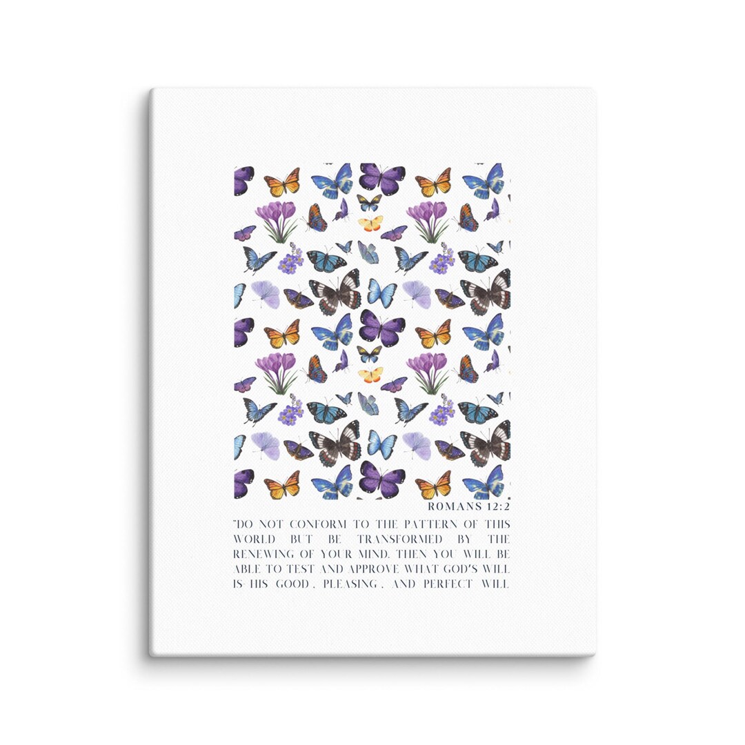 Butterfly Bible Verse Canvas Art Christian Scripture Gift - Etsy