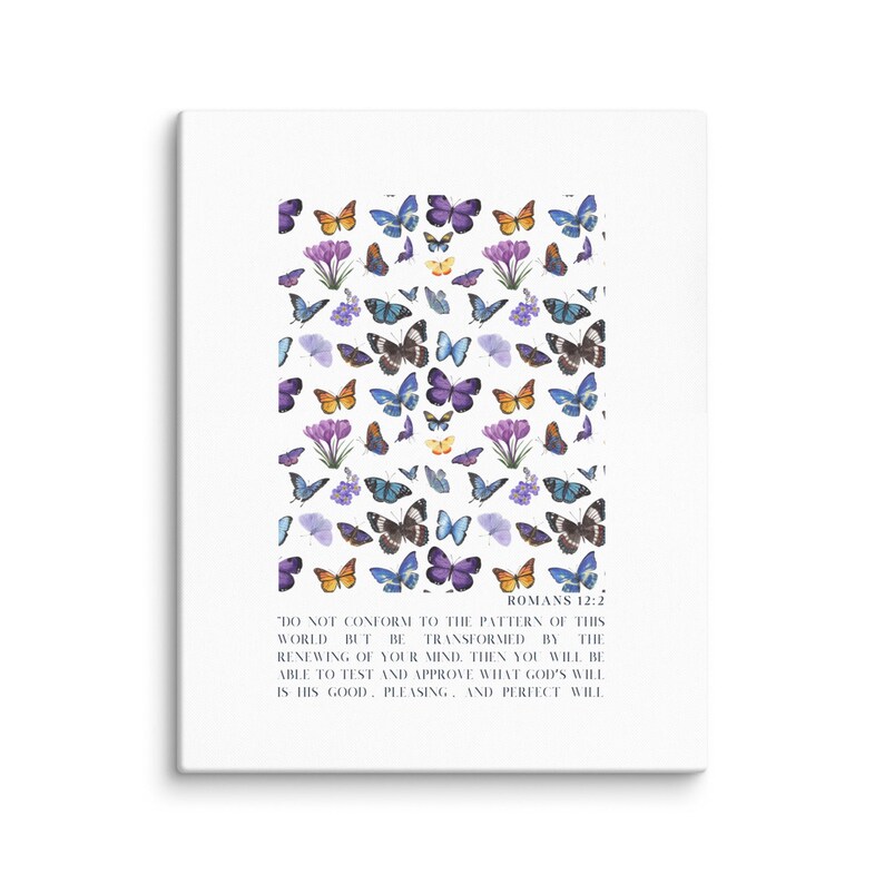 Butterfly Bible Verse Canvas Art Christian Scripture Gift - Etsy