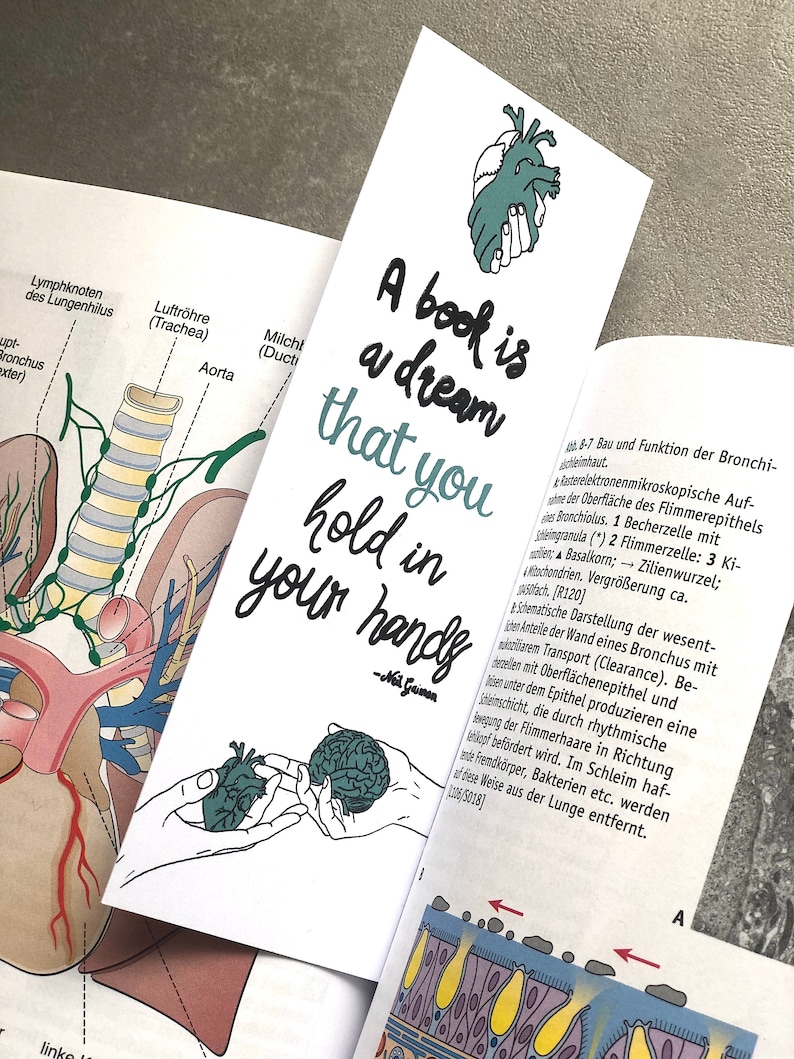 Set of 5 bookmark anatomy bookmark medicine bookmark paper | Etsy