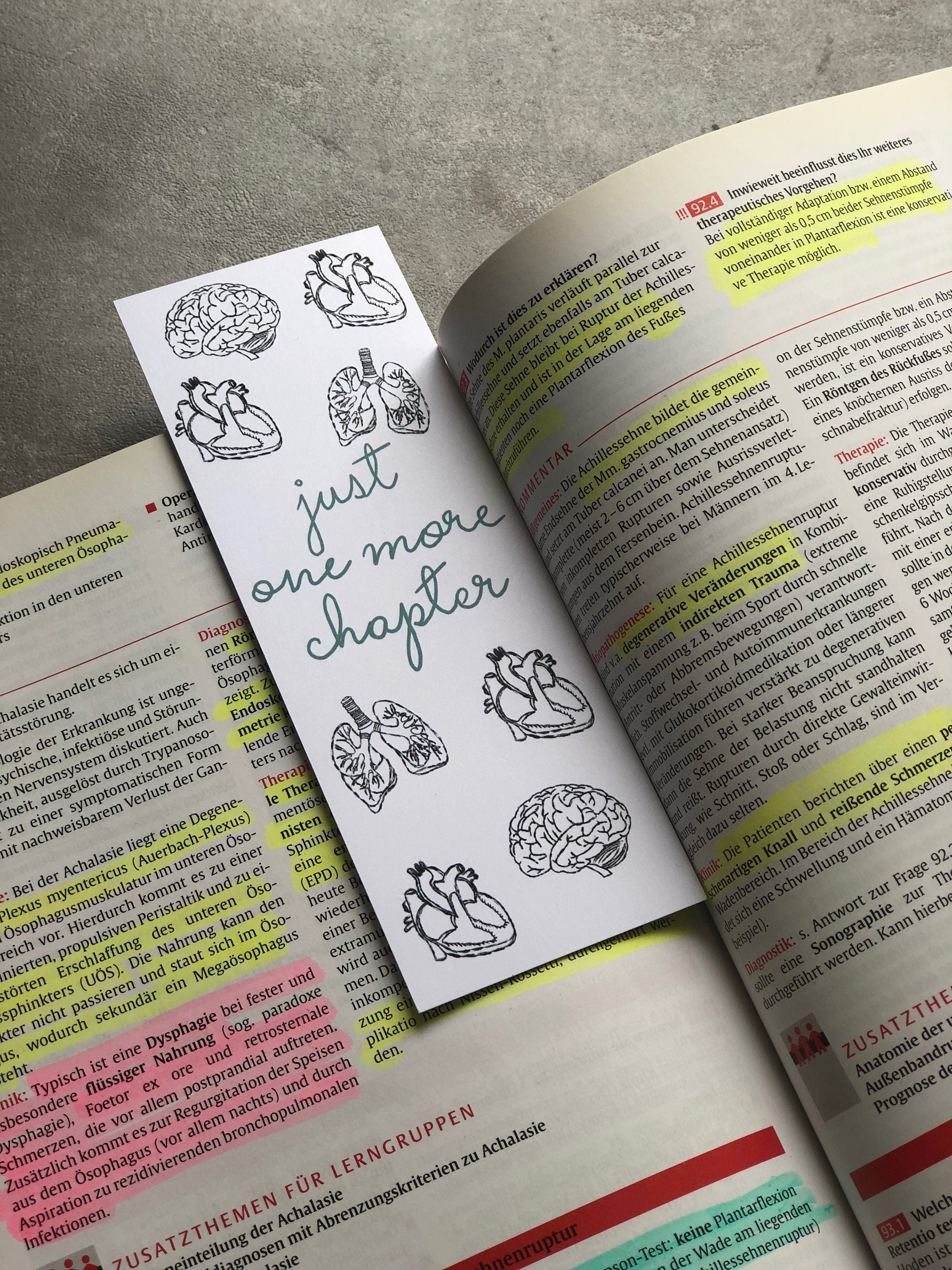Set of 5 bookmark anatomy bookmark medicine bookmark paper | Etsy