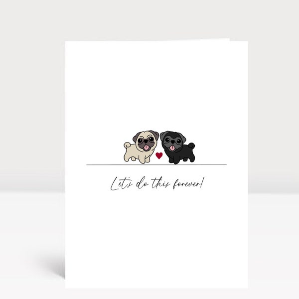 Pug Anniversary Card - Etsy