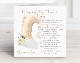 Happy Mothers Day Card, Poem From Daughter, Cute Happy Mother's Day ...