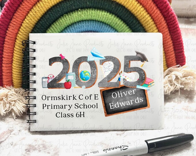 School Leavers Book | Personalised Leavers Book | Autograph Book | Year ...