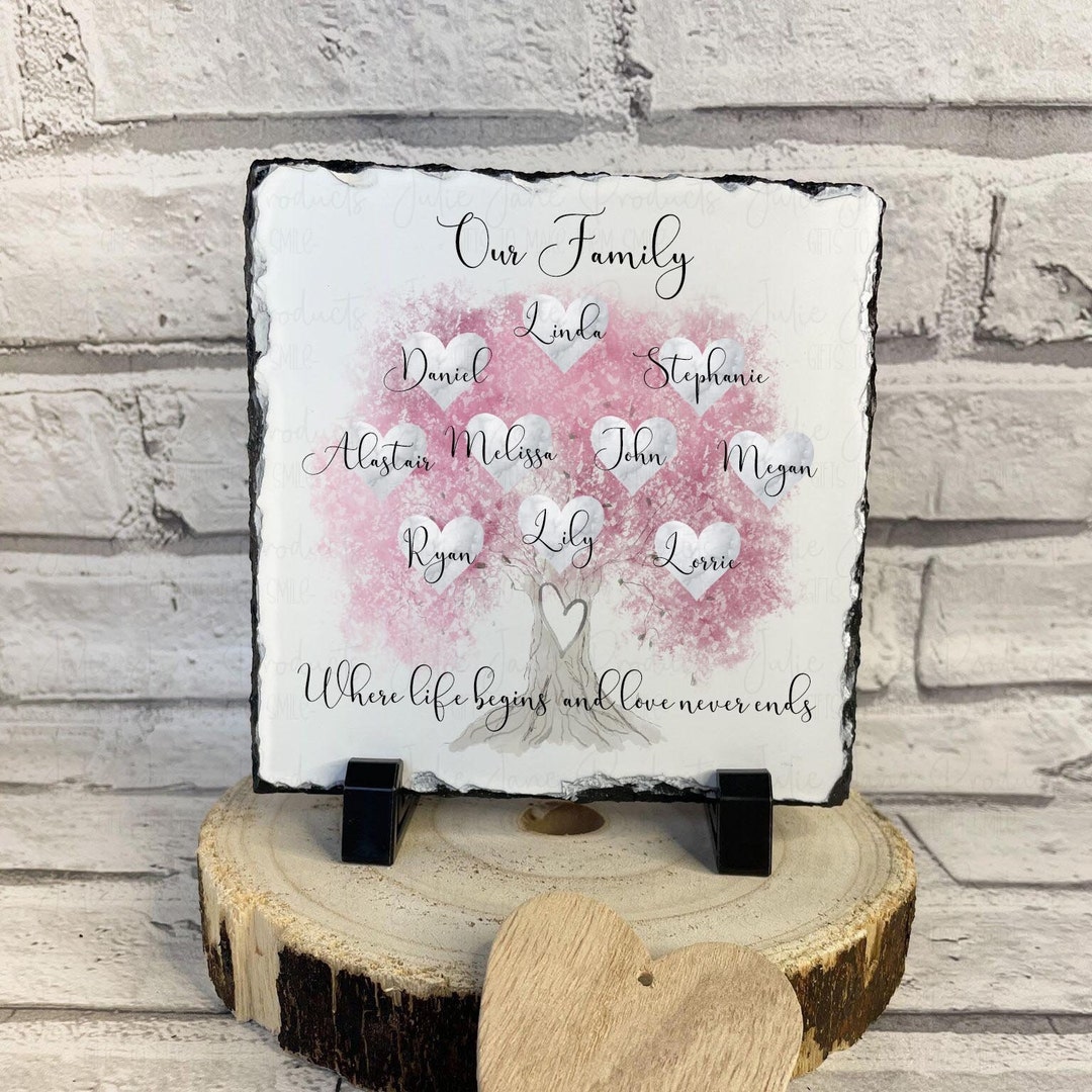 Family Tree Slate Personalised Family Tree Family Tree Print ...