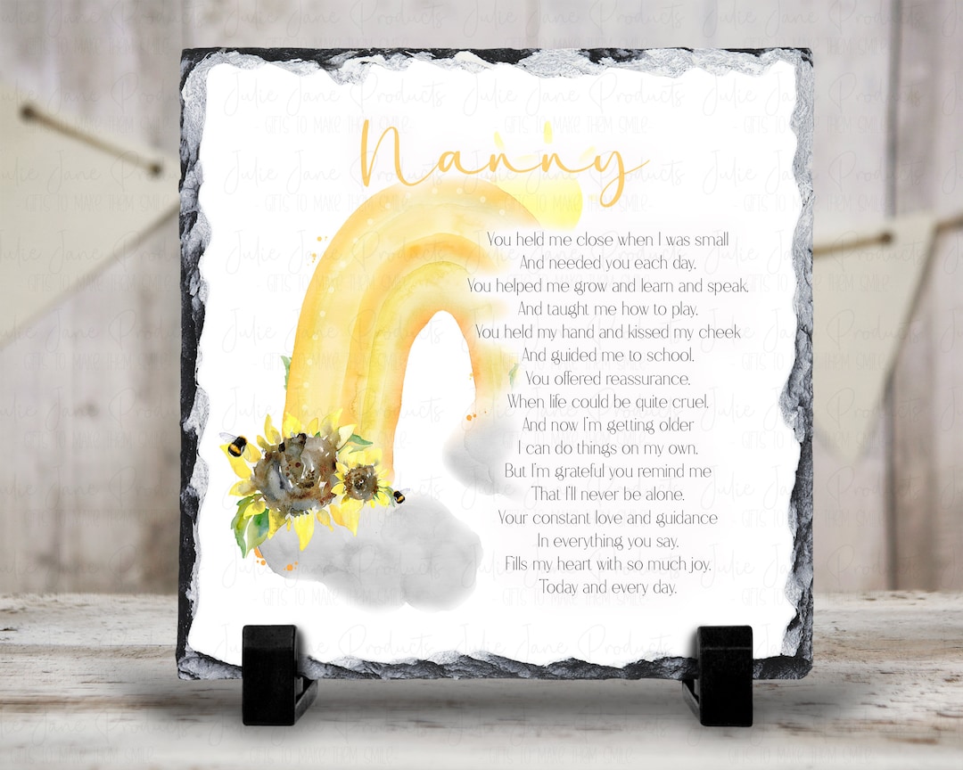 Nanny Keepsake Gift Nanny Poem Nanny Slate Mother's Day Gift Gift for ...